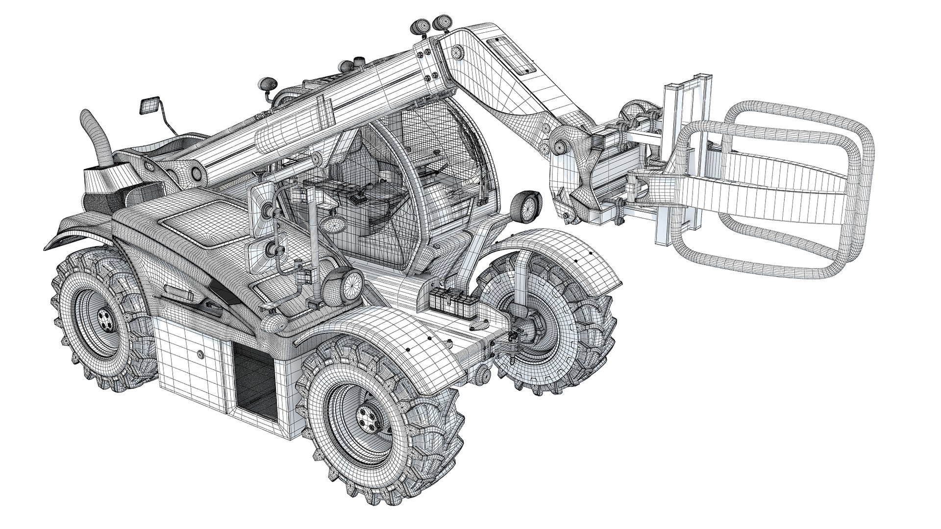Telescopic Handler Telehandler Forklift 3D Model - TurboSquid 2272532