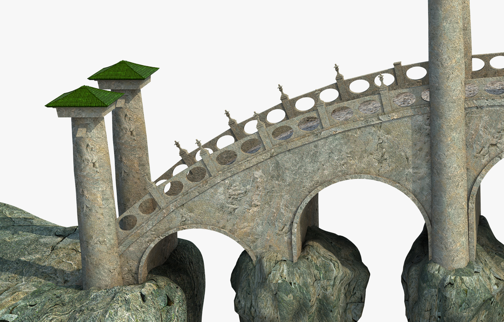 Fantasy Rock Mountain Bridge 3D - TurboSquid 1729222
