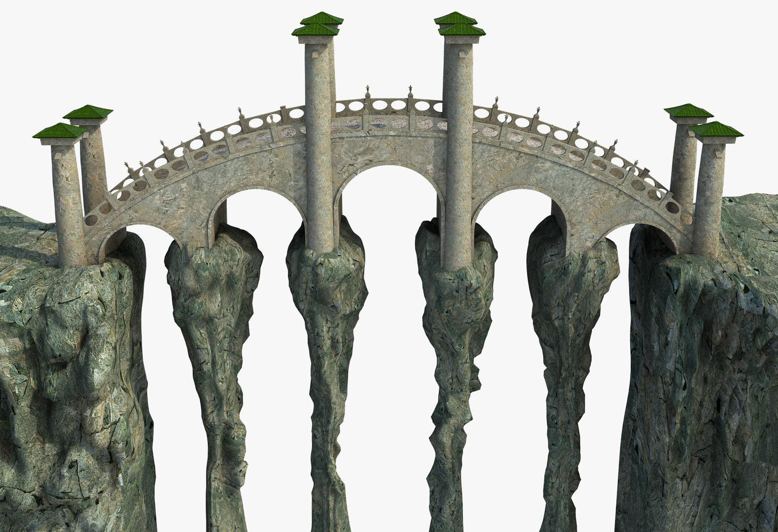 Fantasy Rock Mountain Bridge 3D - TurboSquid 1729222