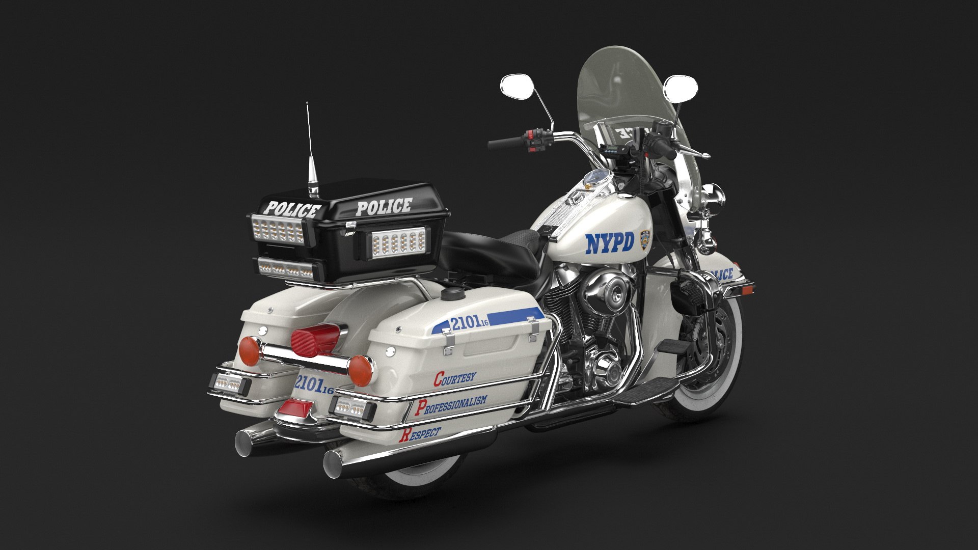 3D US NYPD Motorcycle Road King Model - TurboSquid 2323185