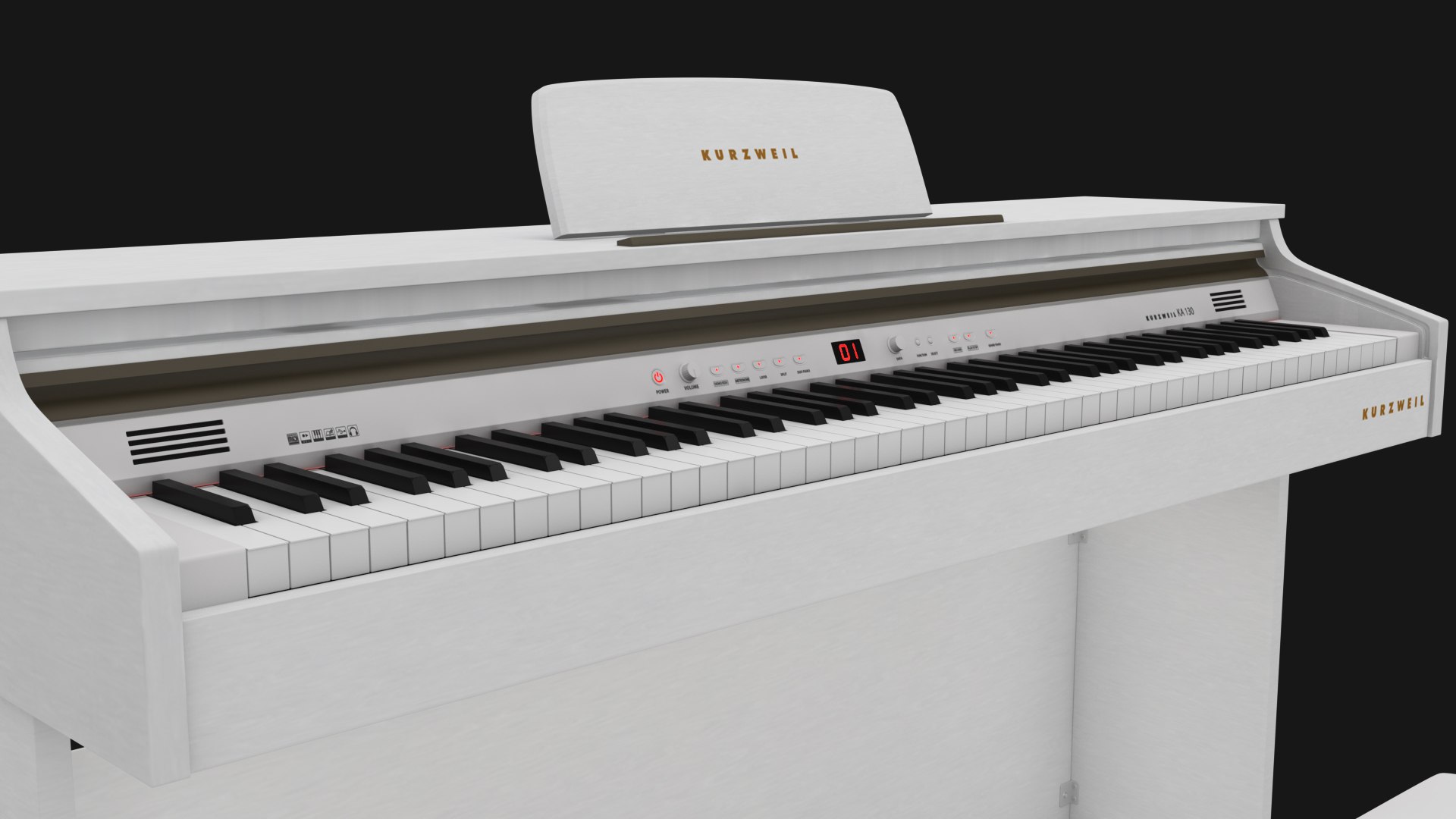 3D Kurzweil Keyboard Ka 130 White - TurboSquid 1904041