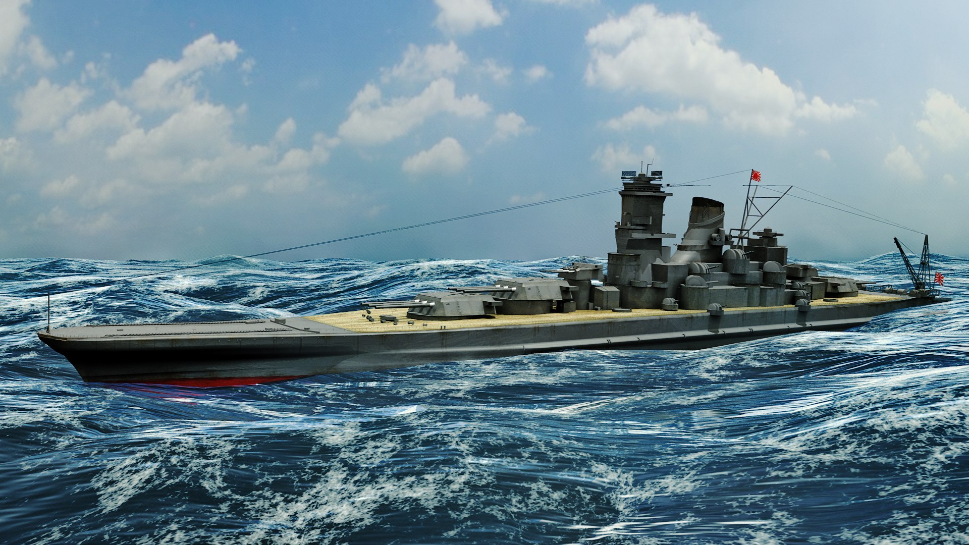 Mushashi Battleship 3d Ma