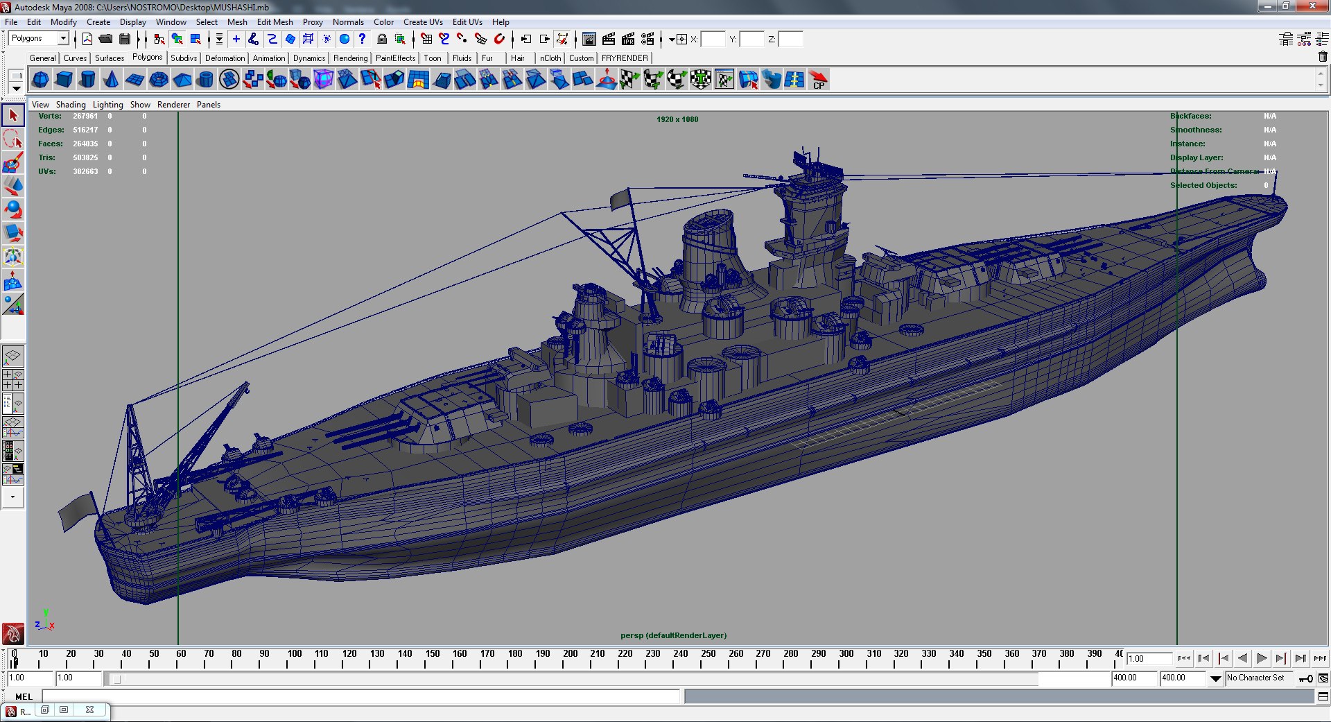 Mushashi Battleship 3d Ma