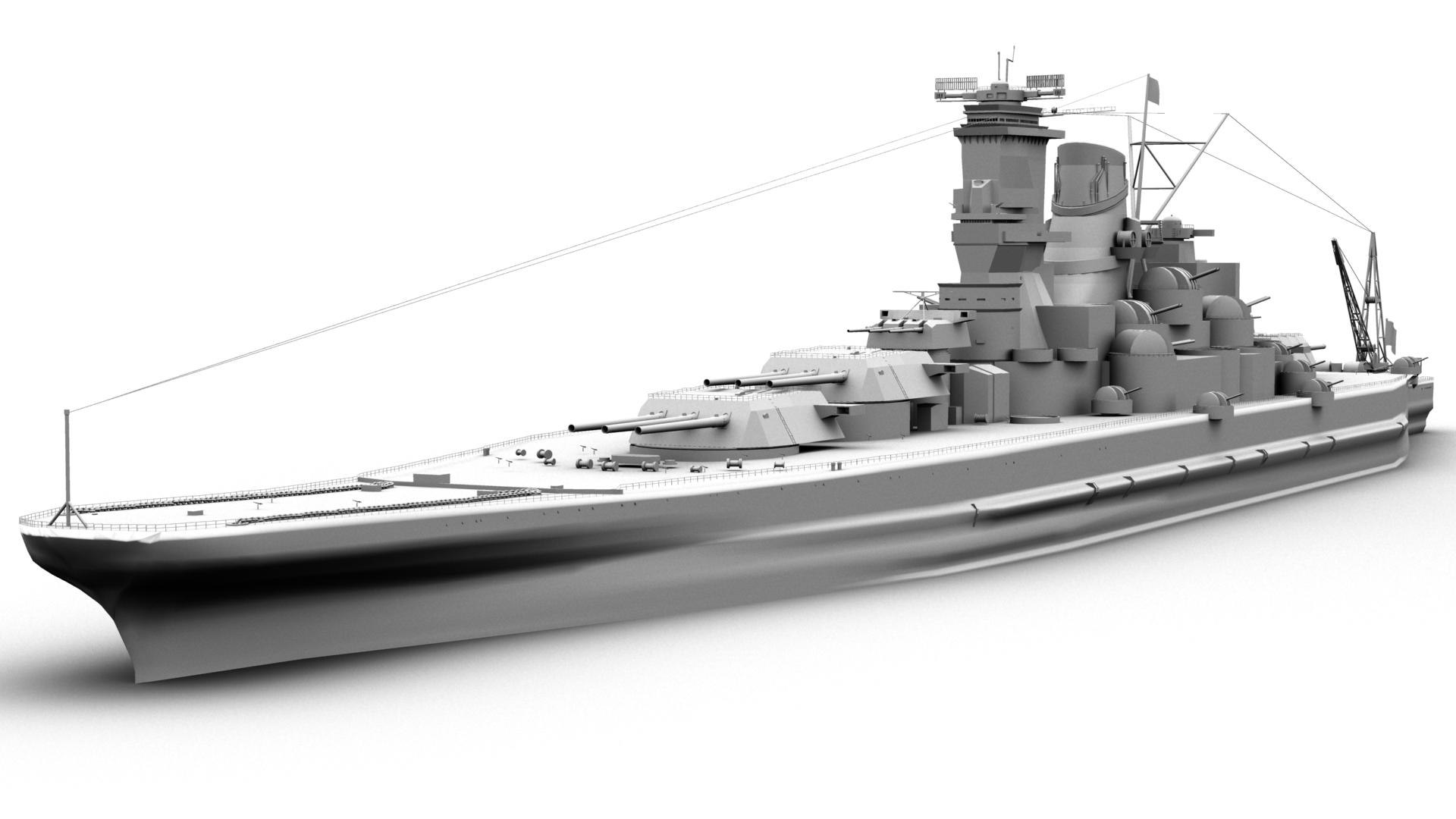 Mushashi Battleship 3d Ma