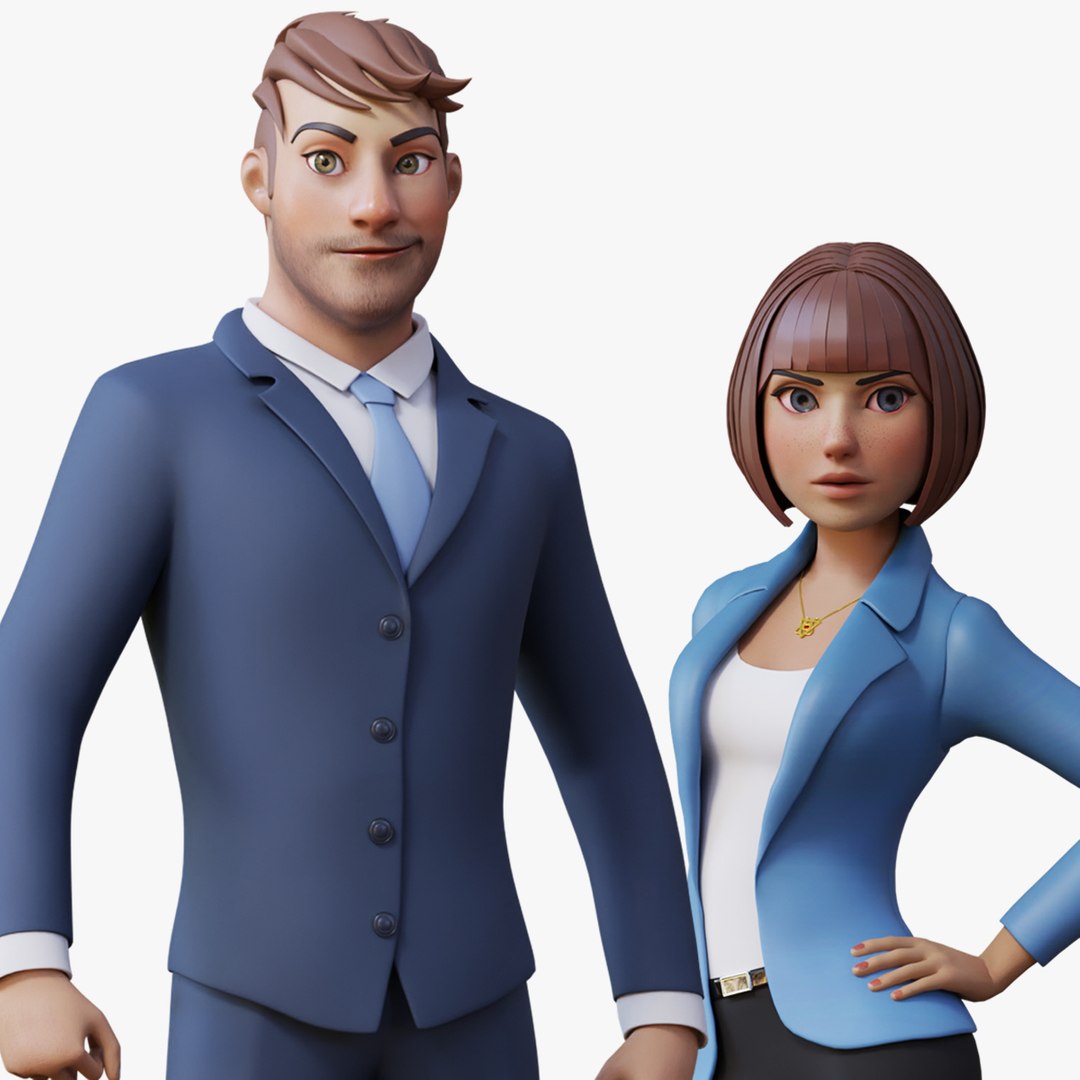 3D Andy And Anna Cartoon Rig - TurboSquid 2277876