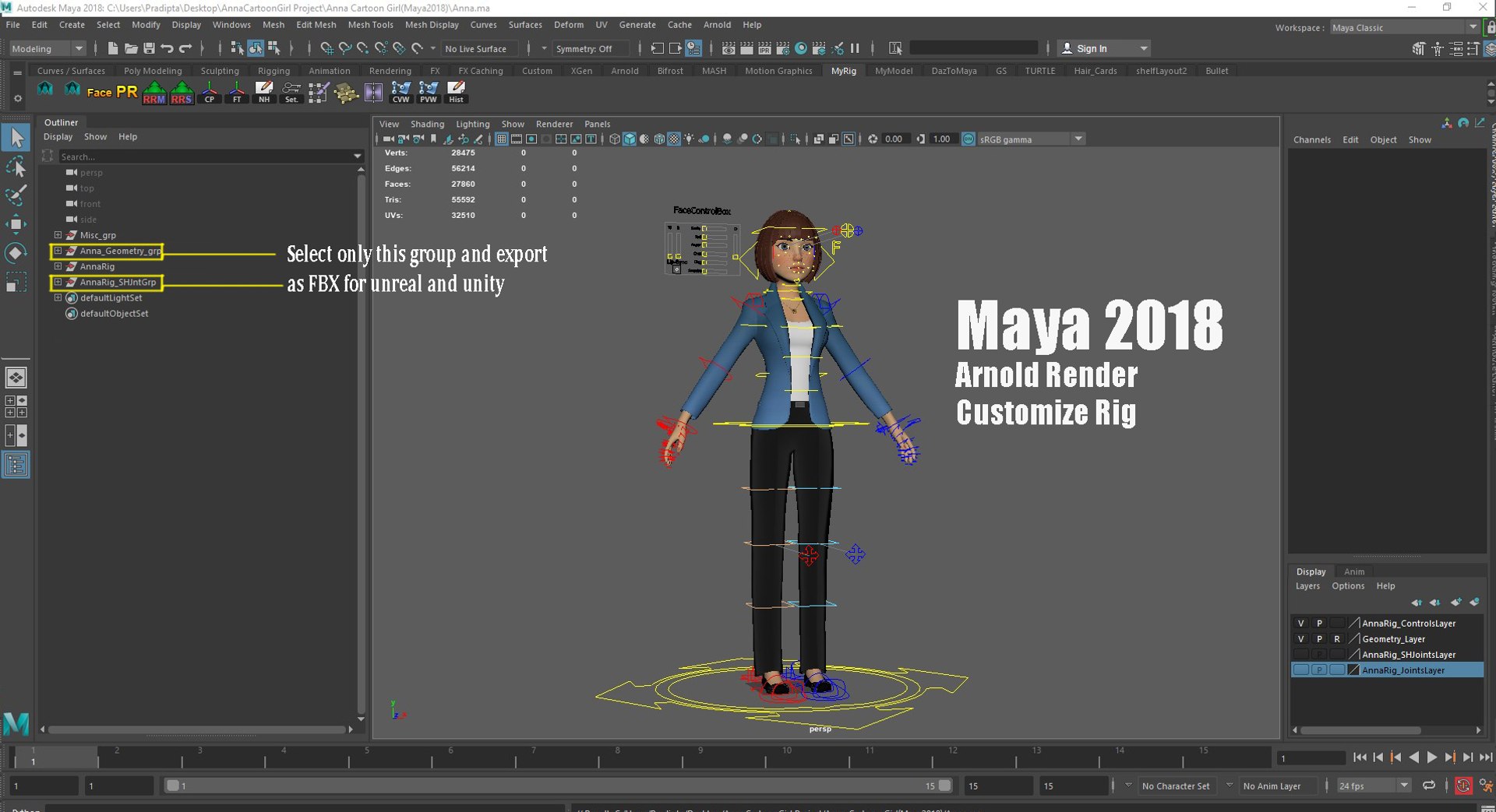 3D Andy And Anna Cartoon Rig - TurboSquid 2277876