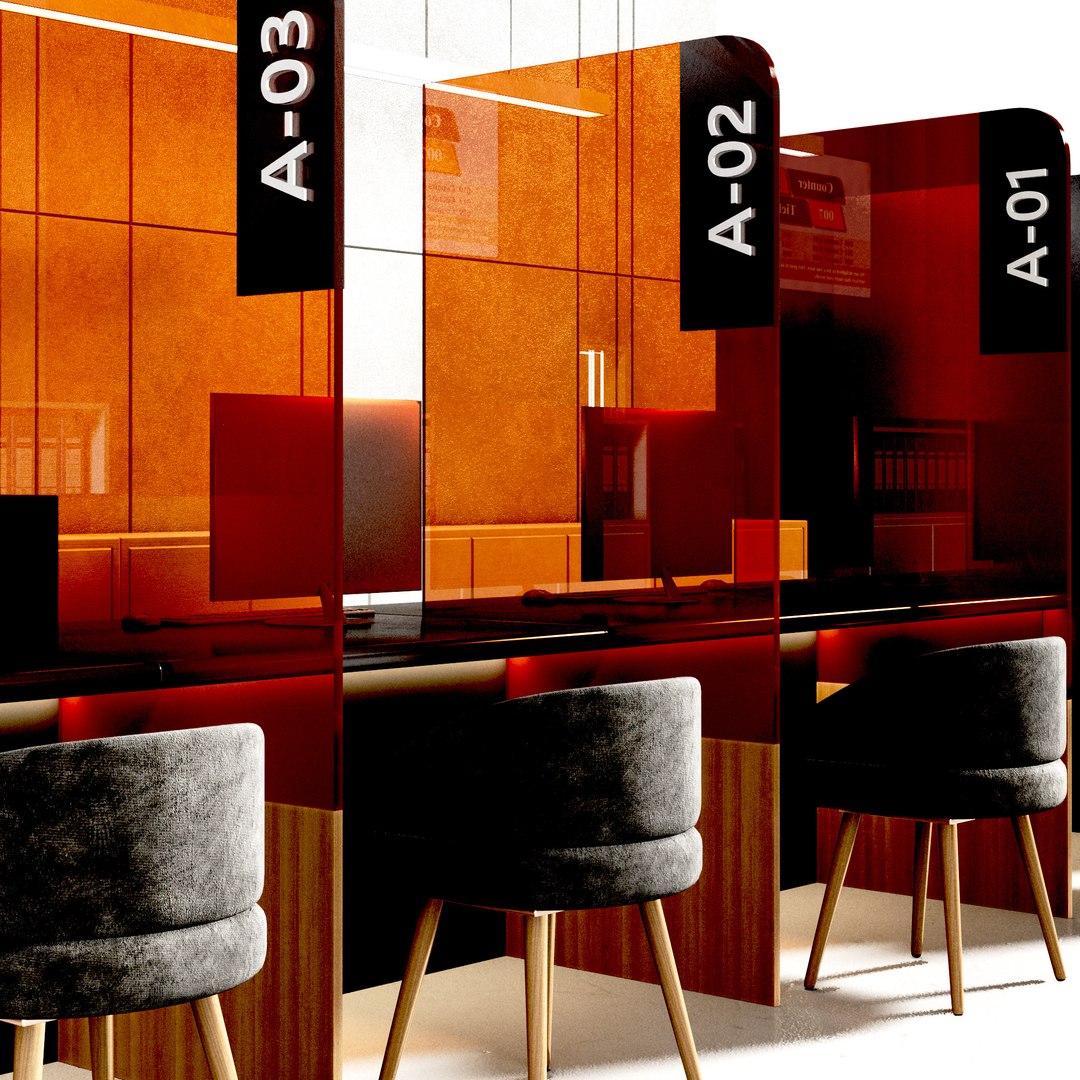 Bank Reception Counter 3D Model - TurboSquid 2418797