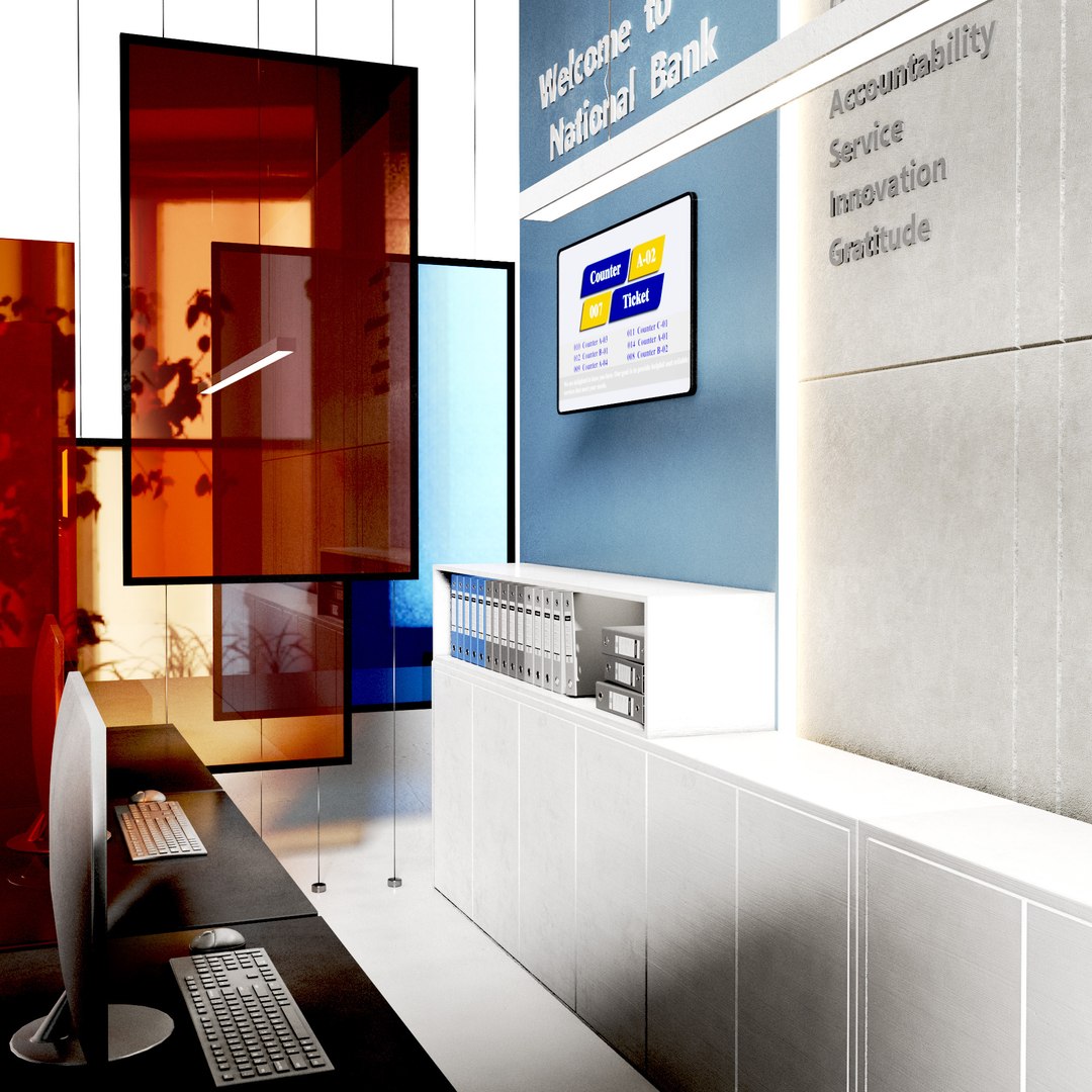 Bank Reception Counter 3D Model - TurboSquid 2418797