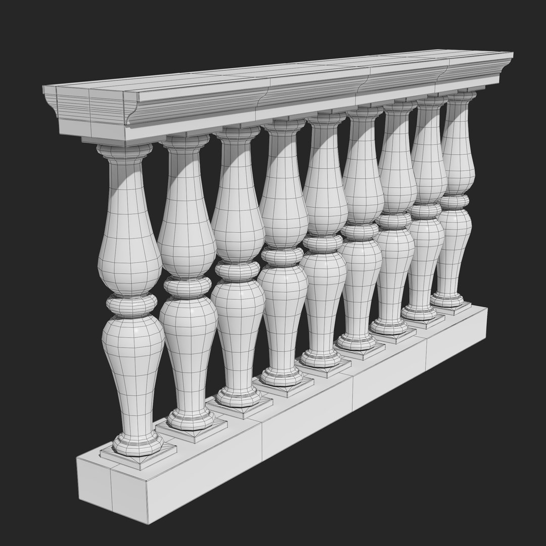 3d Realistic Balustrade Model