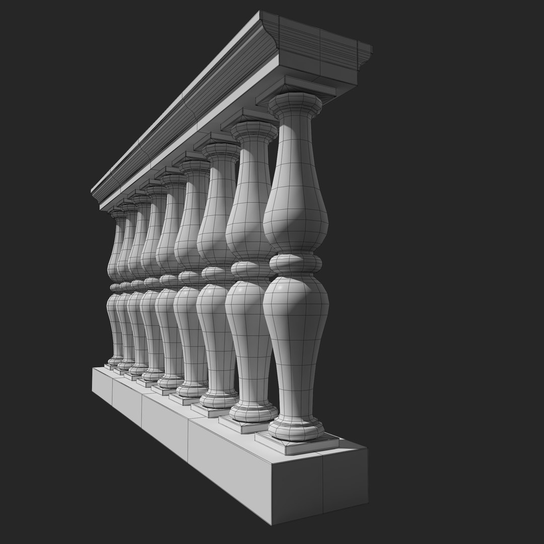 3d Realistic Balustrade Model