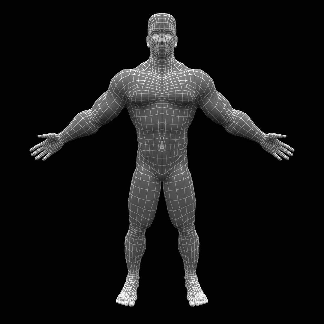 3d bodybuilder character man