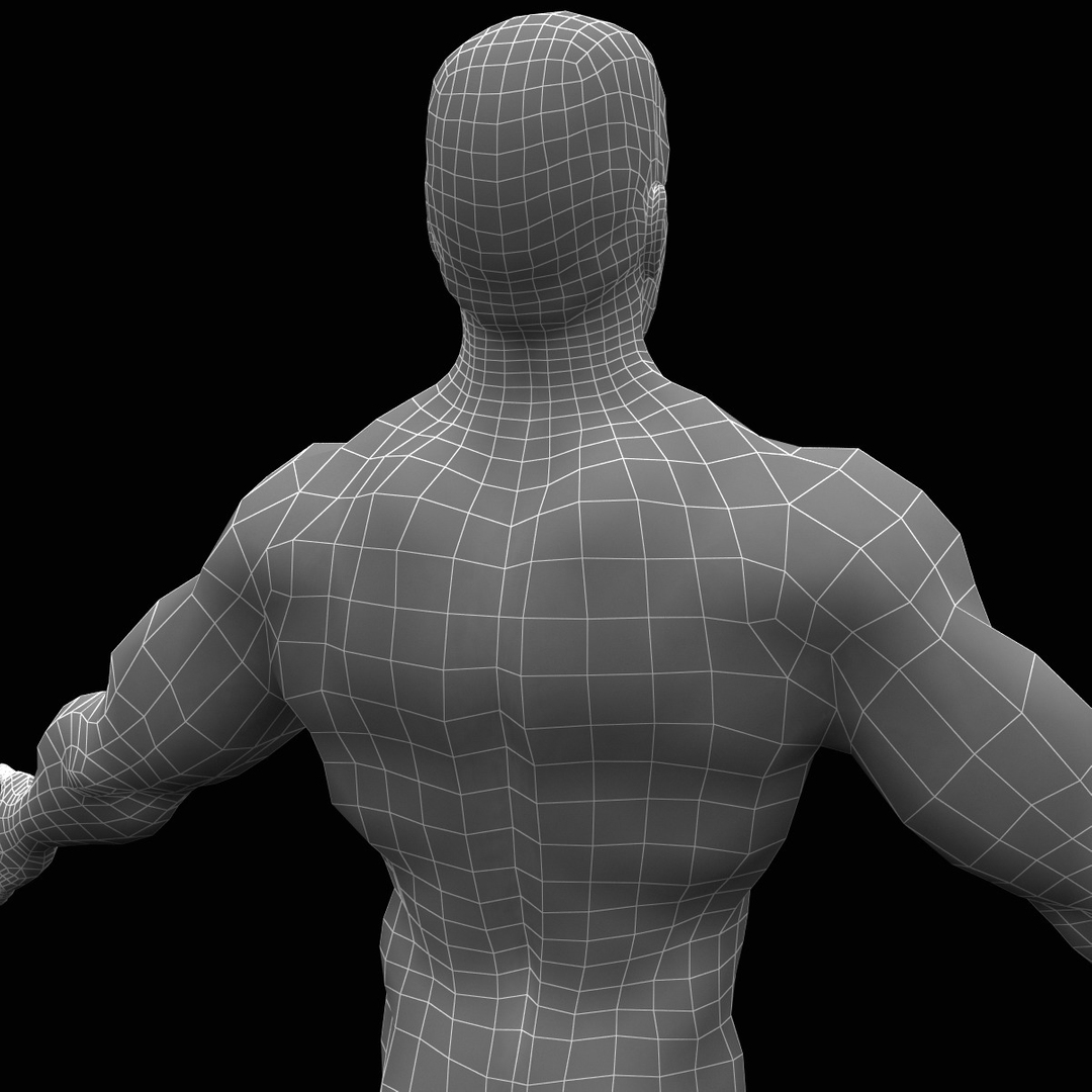 3d bodybuilder character man