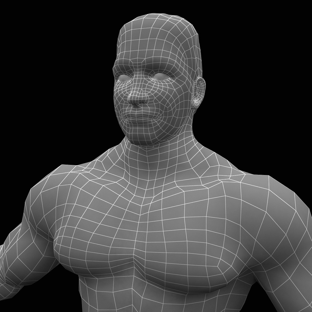 3d bodybuilder character man