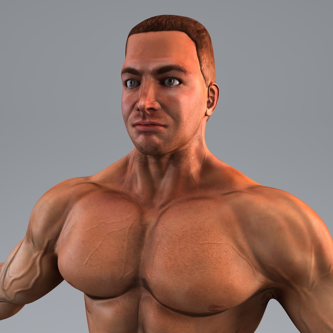 3d bodybuilder character man