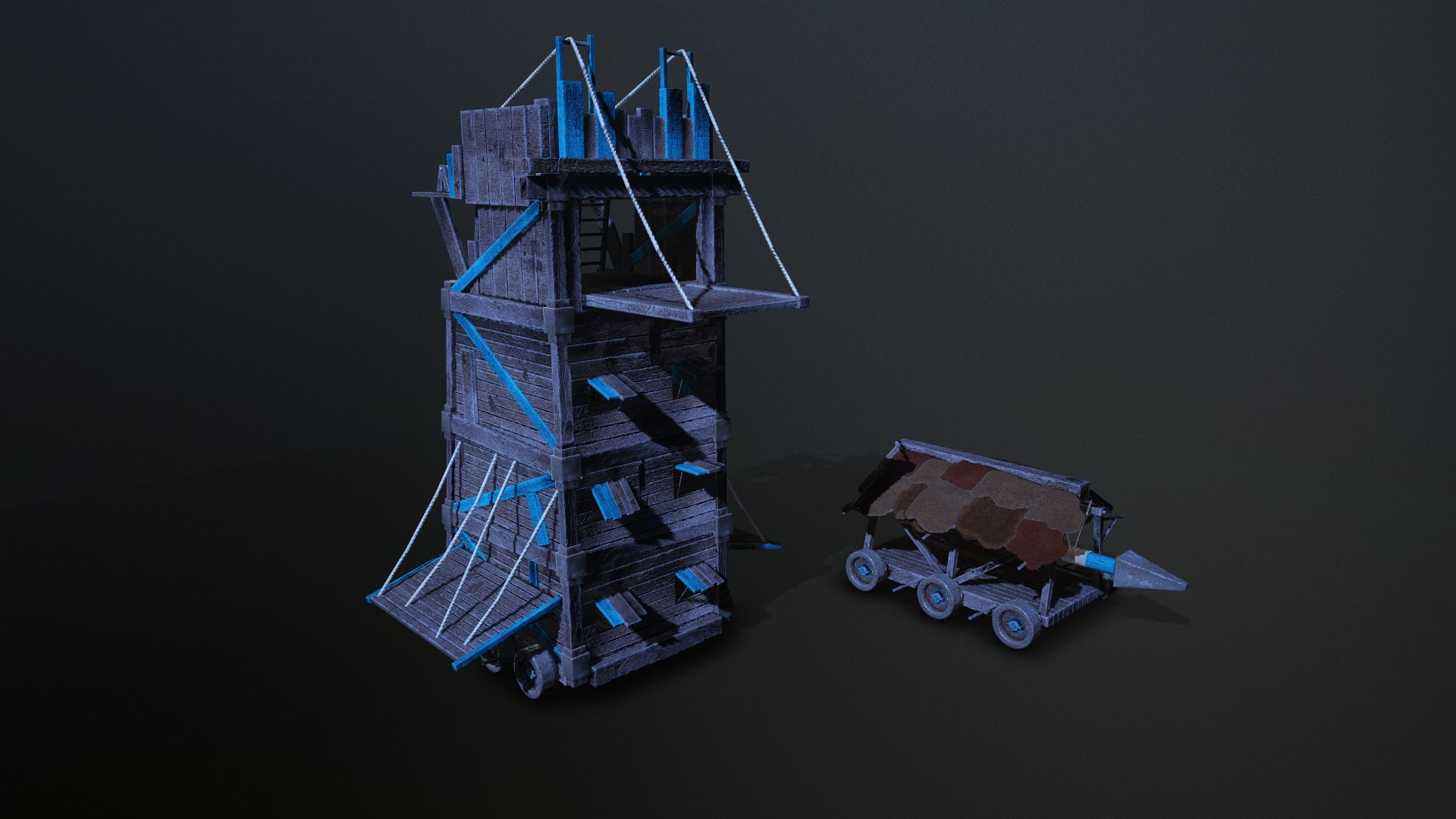 Siege Tower Battering-ram Low-poly Model - TurboSquid 1749863