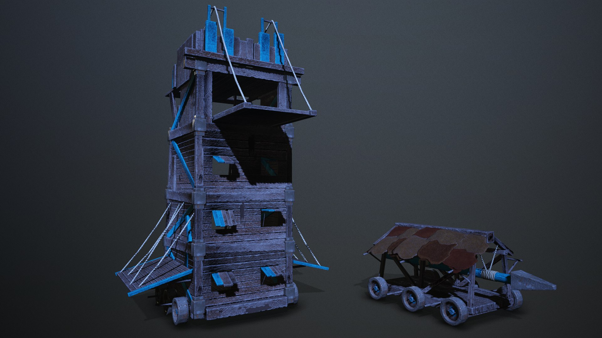 Siege Tower Battering-ram Low-poly Model - TurboSquid 1749863