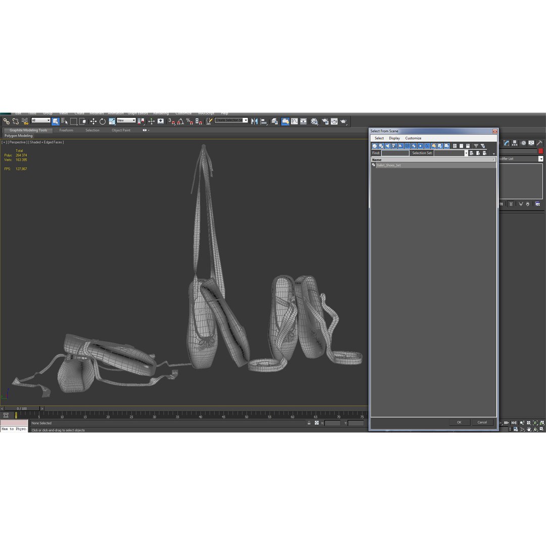 3d Ballet Shoes Set