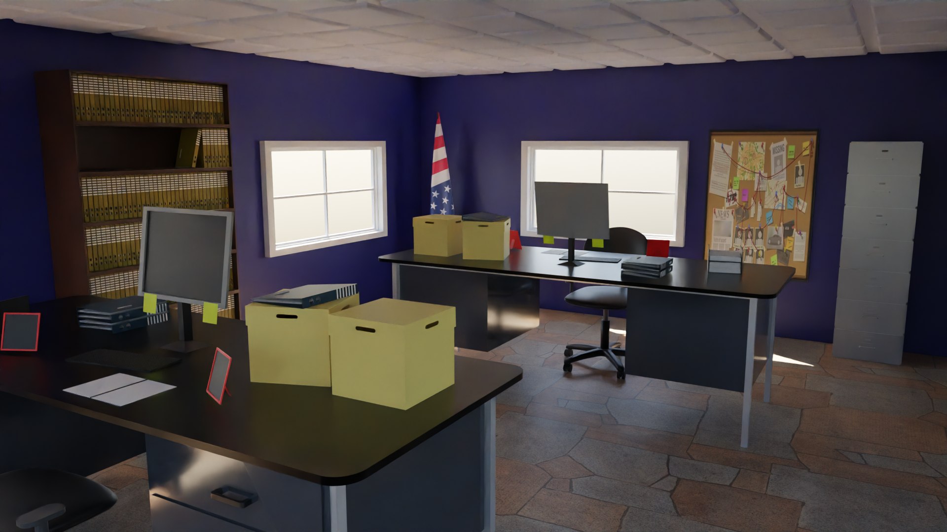 3D Police Station Interior Model - TurboSquid 2158036