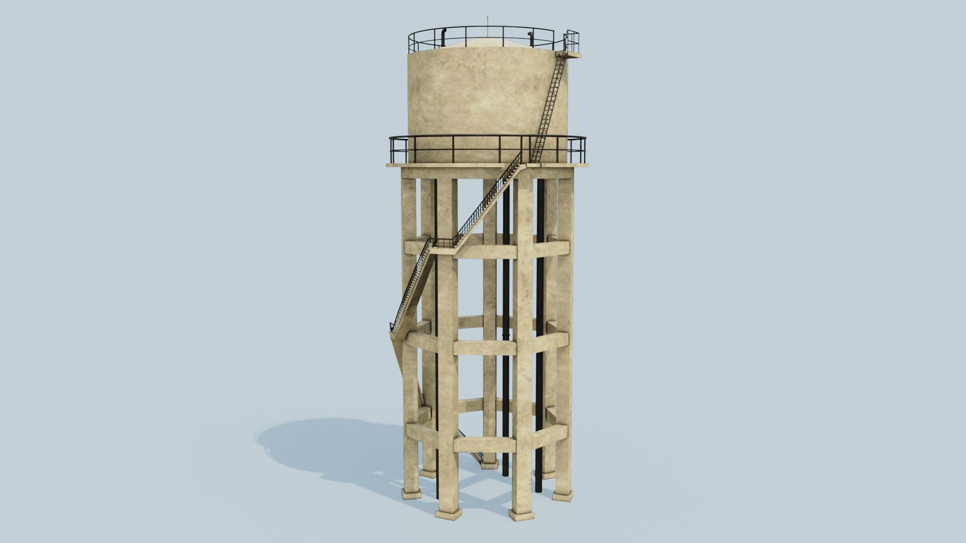 3D Old Water Storage Tank Tower - GameReady Asset - TurboSquid 1846559