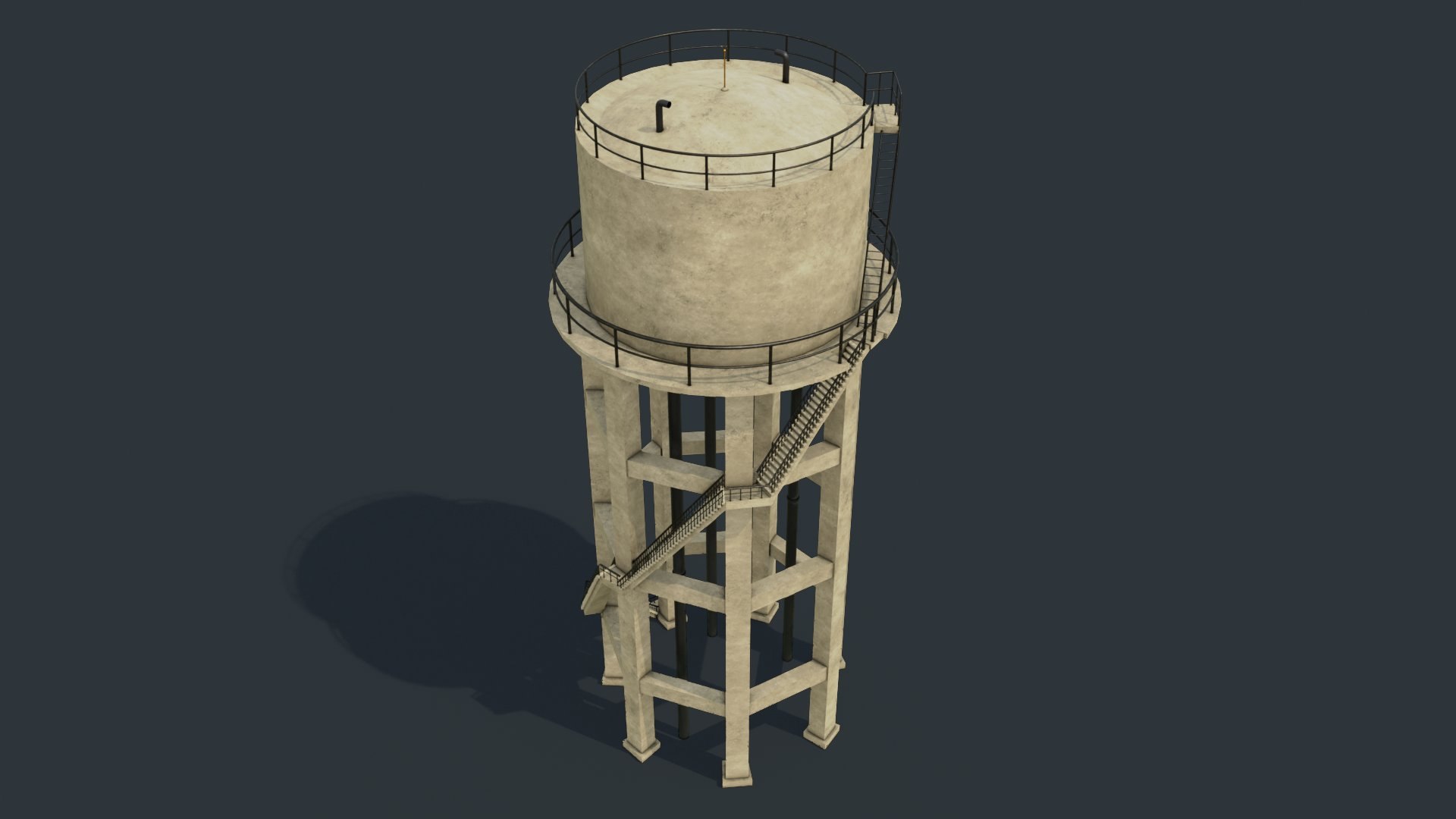 3D Old Water Storage Tank Tower - GameReady Asset - TurboSquid 1846559