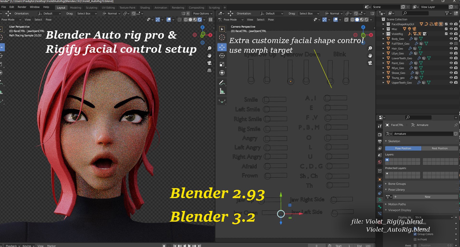 3D Violet Cartoon Character - TurboSquid 1601034