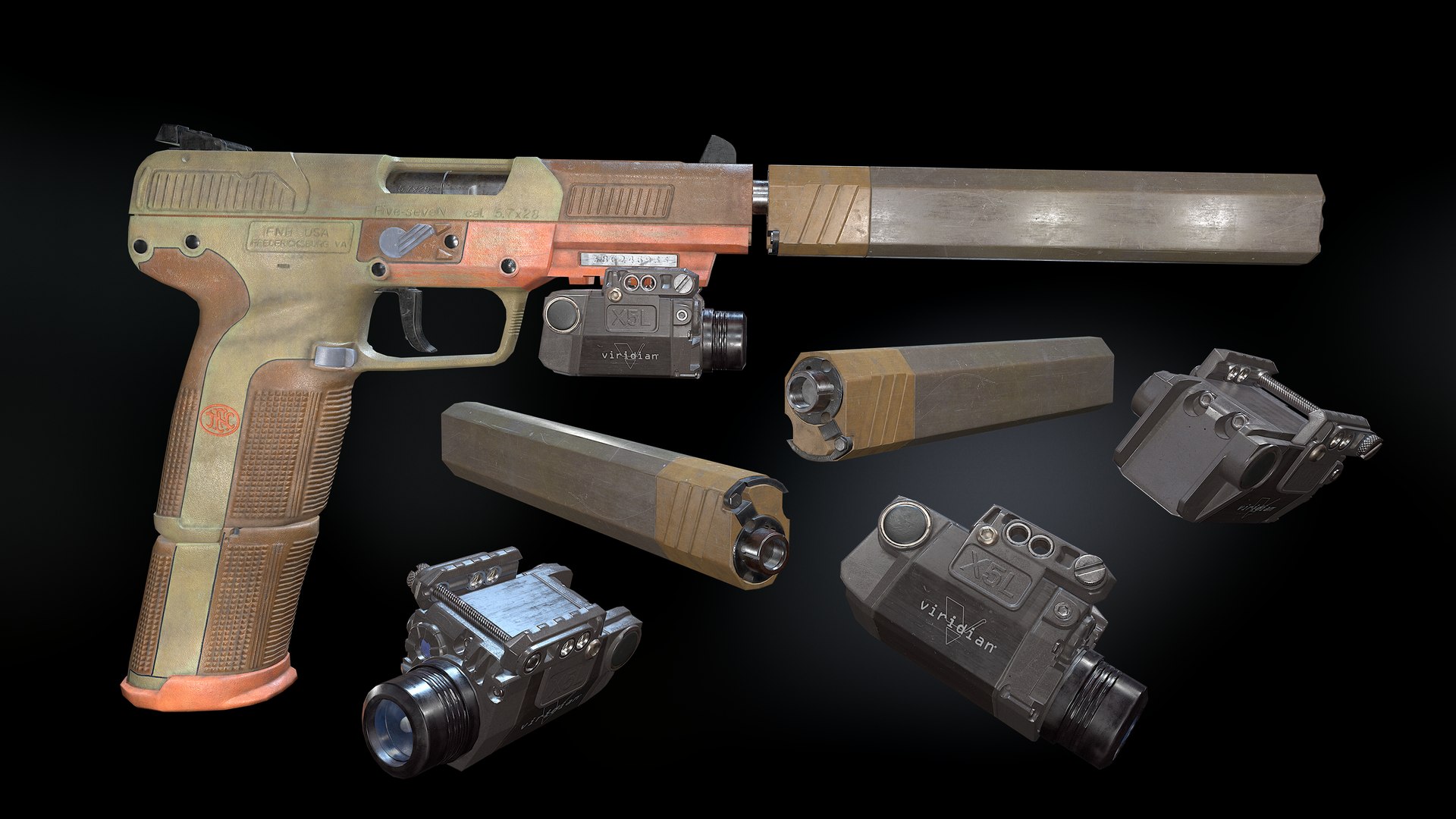 Fn Five-seven Handgun Gun Games 3D - TurboSquid 1540097