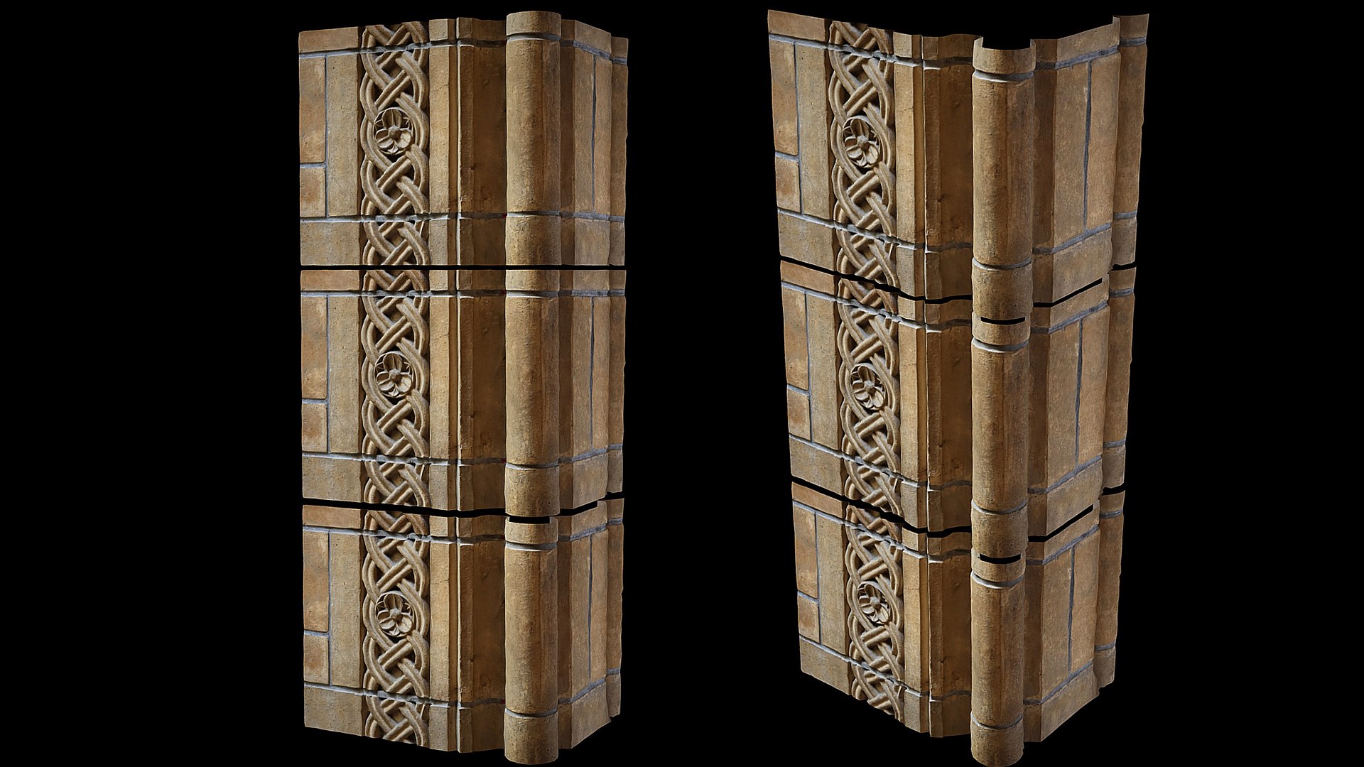 Pillar Ornament Wall Middle Ages Castle Photogrammetry 3D Model ...