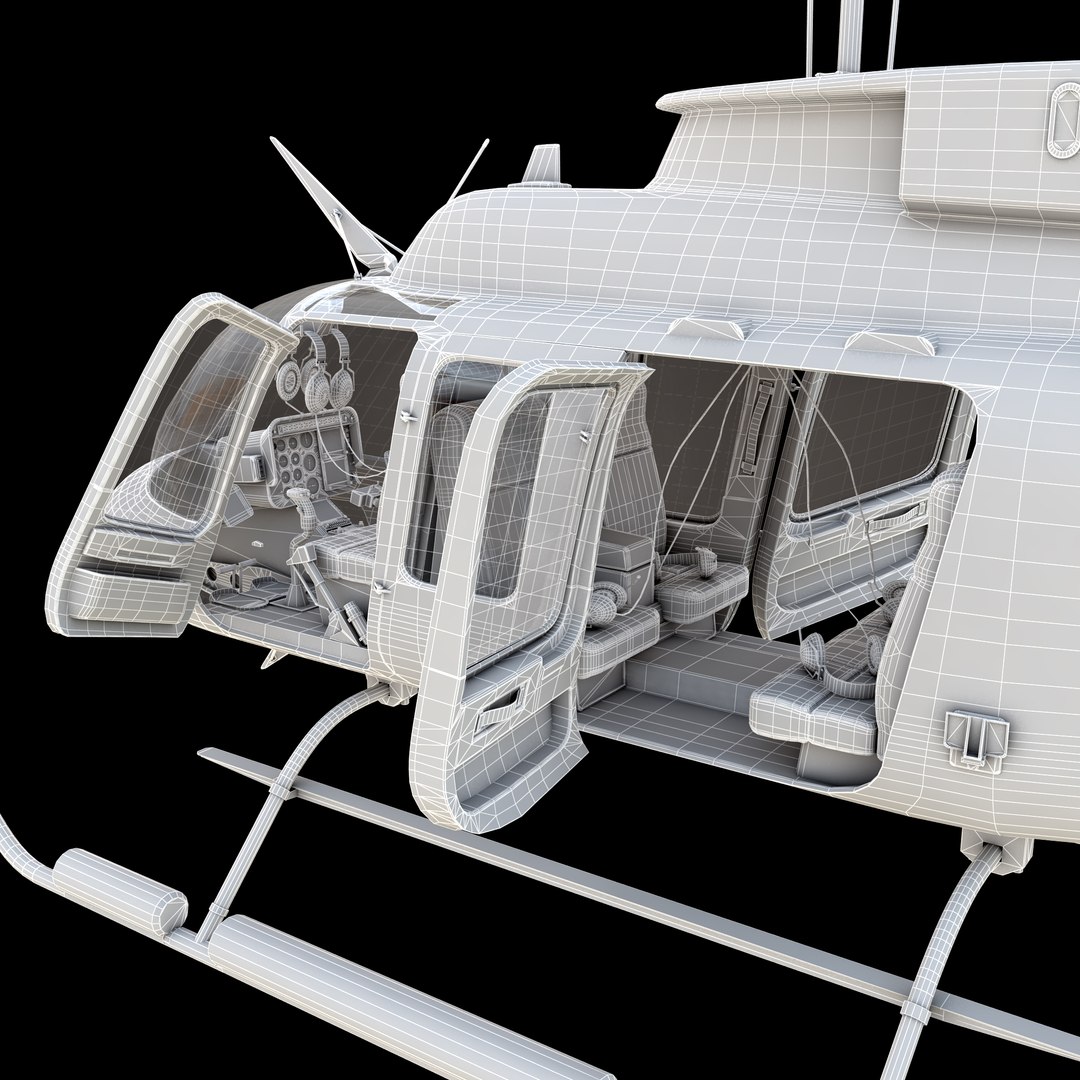3d Model Helicopter Bell 206l