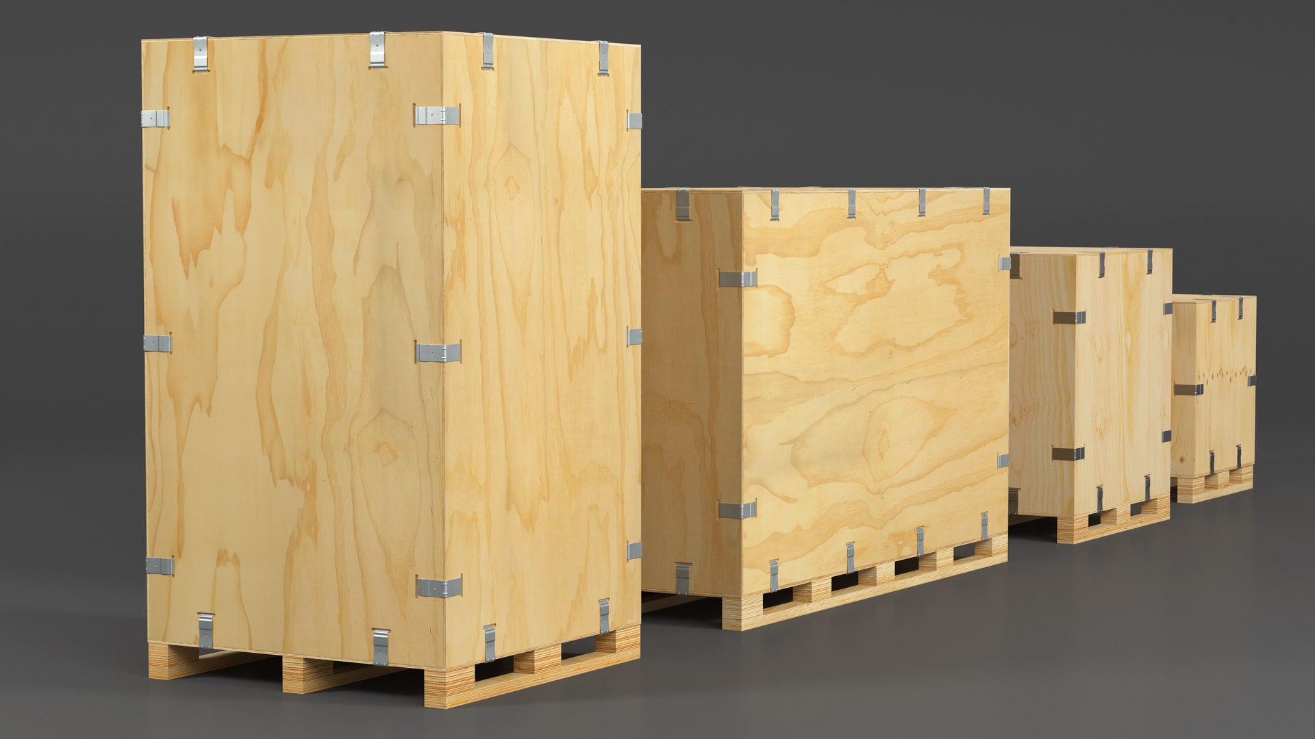 Heavy Duty Packaging Wood Crates Set model - TurboSquid 2119170
