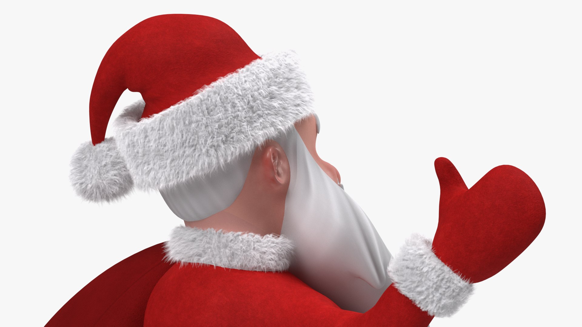 3D Santa Claus Cartoon Character Waving Pose Fur Model - TurboSquid 2168252