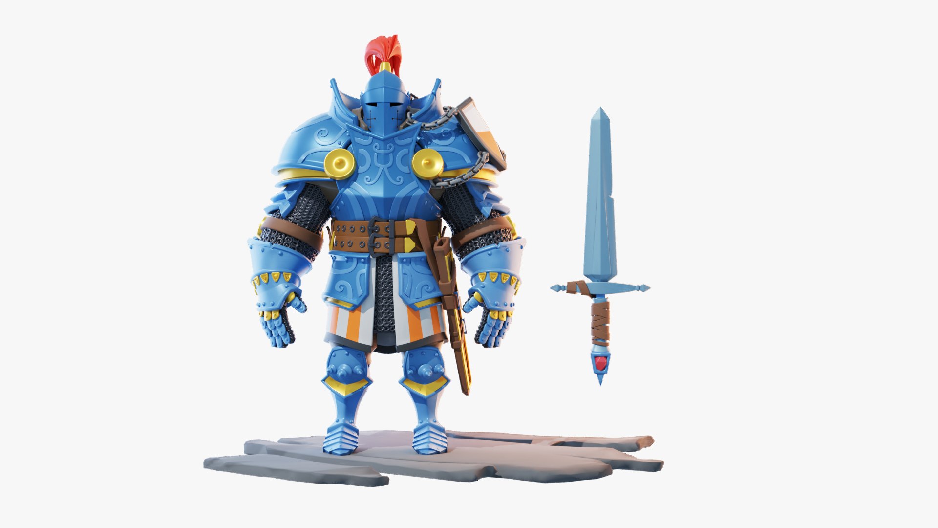 Stylized medieval knight hero 3D - TurboSquid 2092288