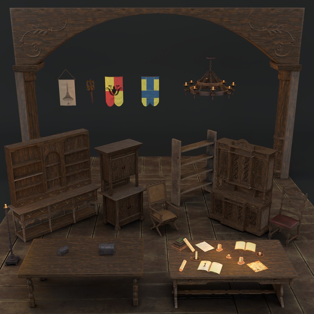 Medieval library 3D model - TurboSquid 1686069