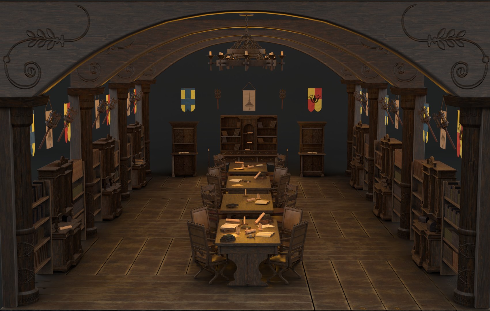 Medieval library 3D model - TurboSquid 1686069