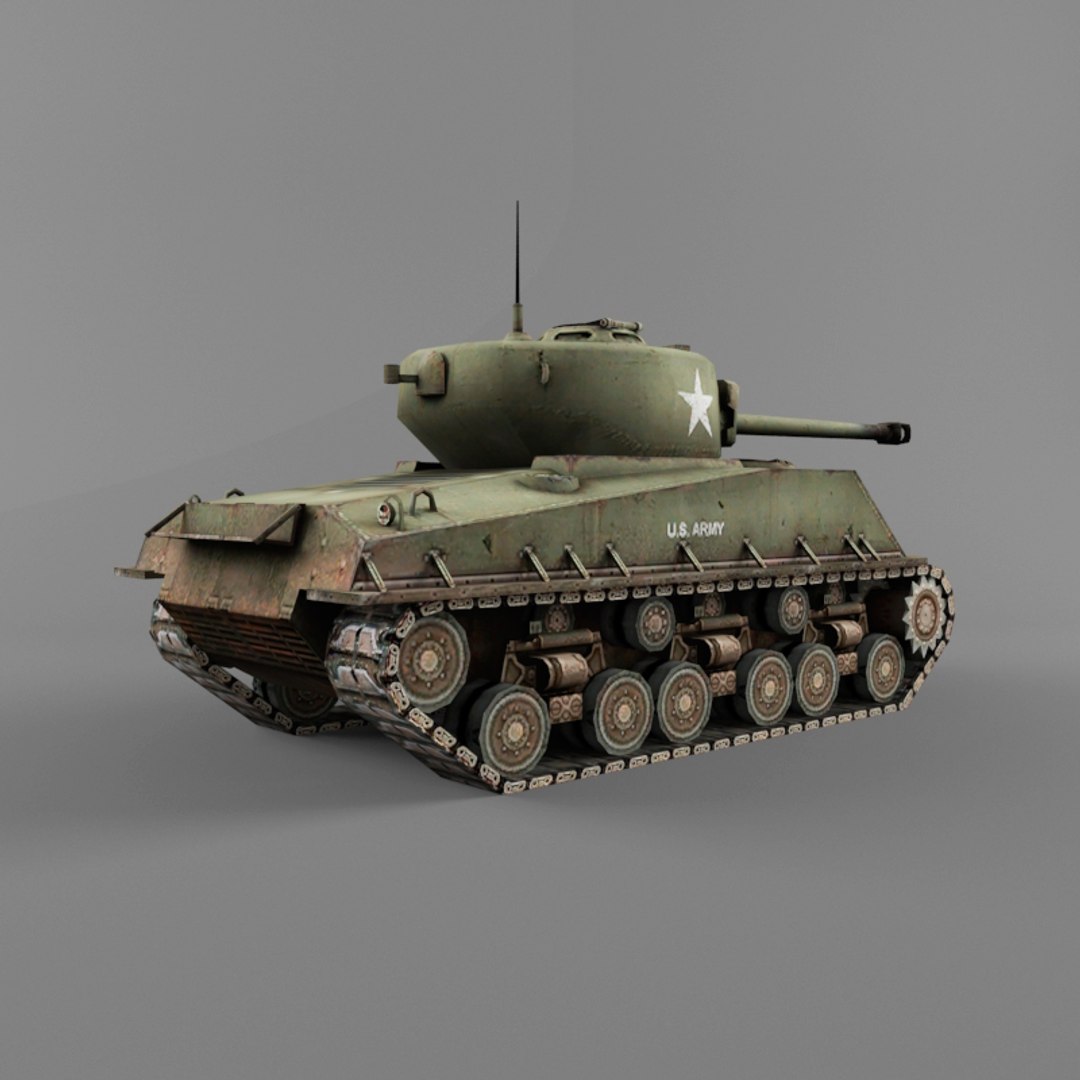 M4 Tank Wwii 76 Obj