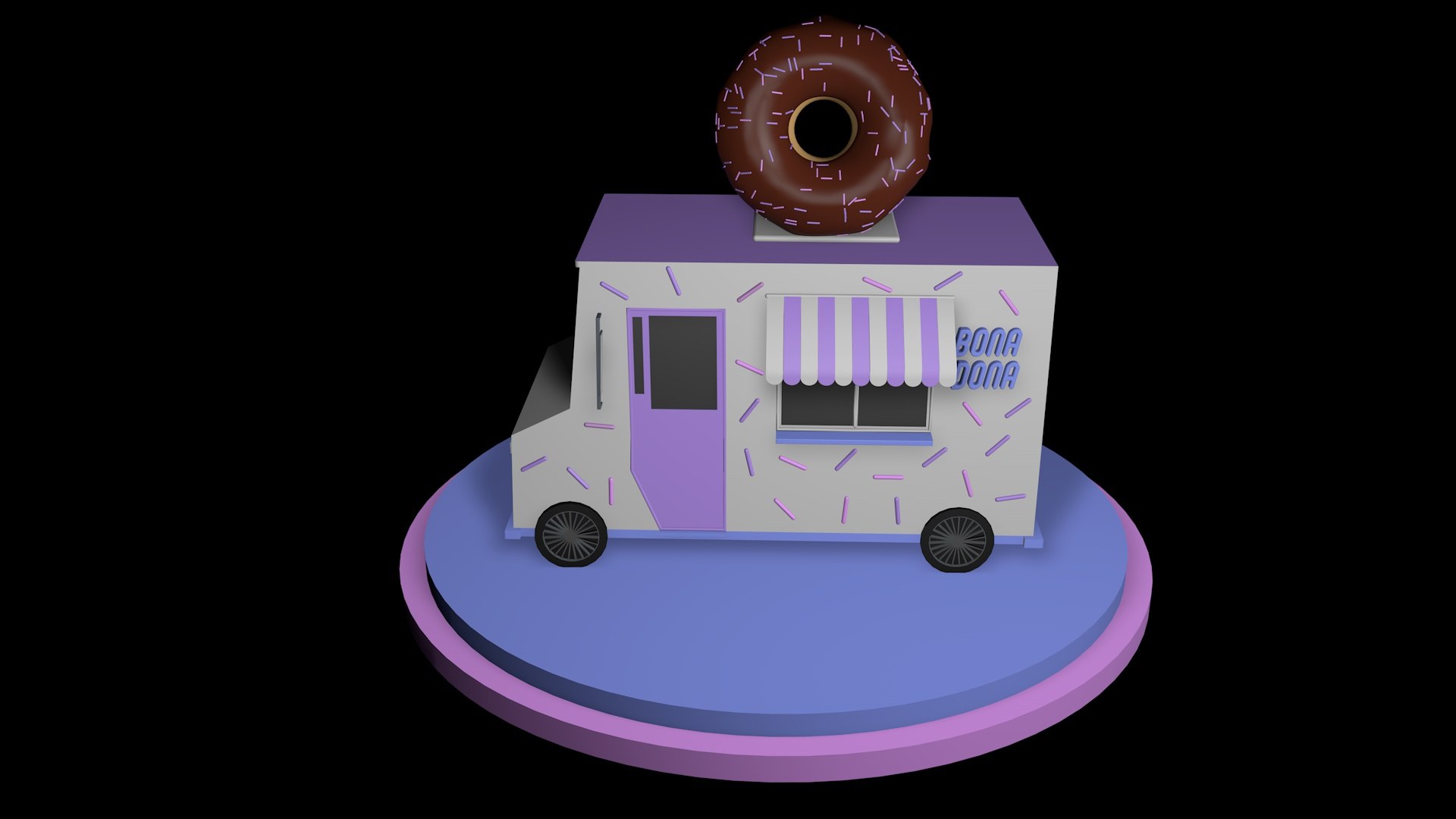 Donut Truck 3D Model - TurboSquid 1592460