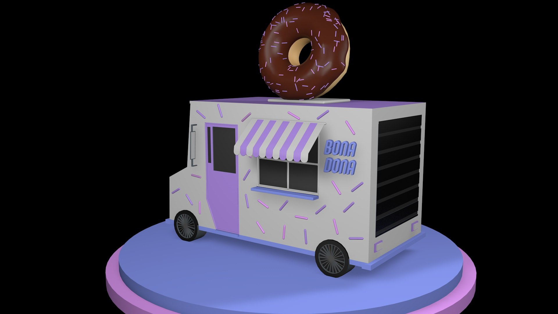 Donut Truck 3D Model - TurboSquid 1592460
