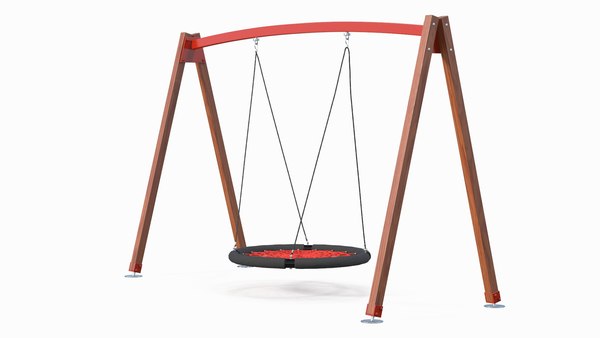 modelo 3d Columpio de red para niños al aire libre rojo - TurboSquid 2157056