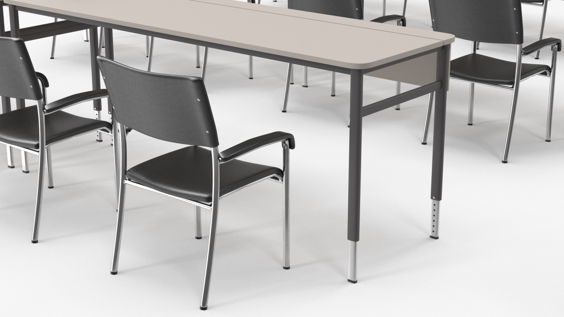 Classroom With Desks And Chairs 3D Model - TurboSquid 2368890