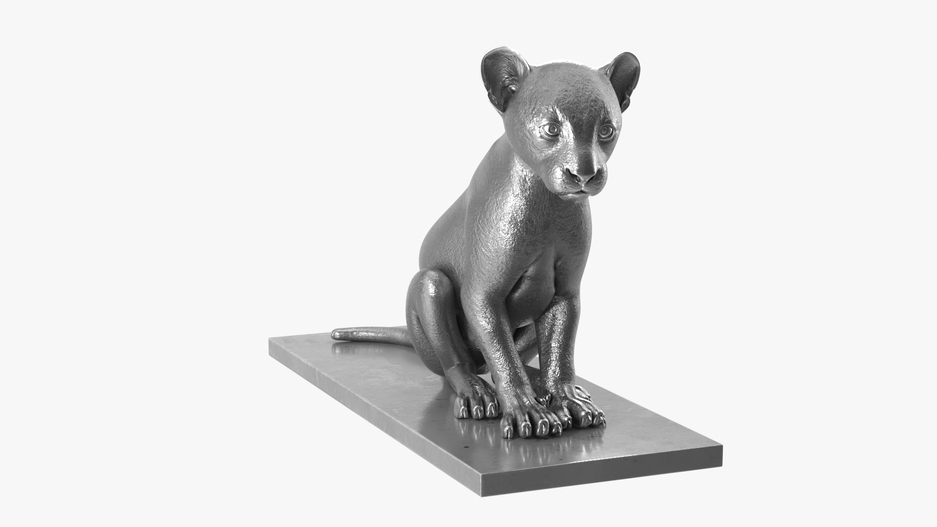 3D Silver Statue Of Panther On Stand For 3D Print - TurboSquid 2352021