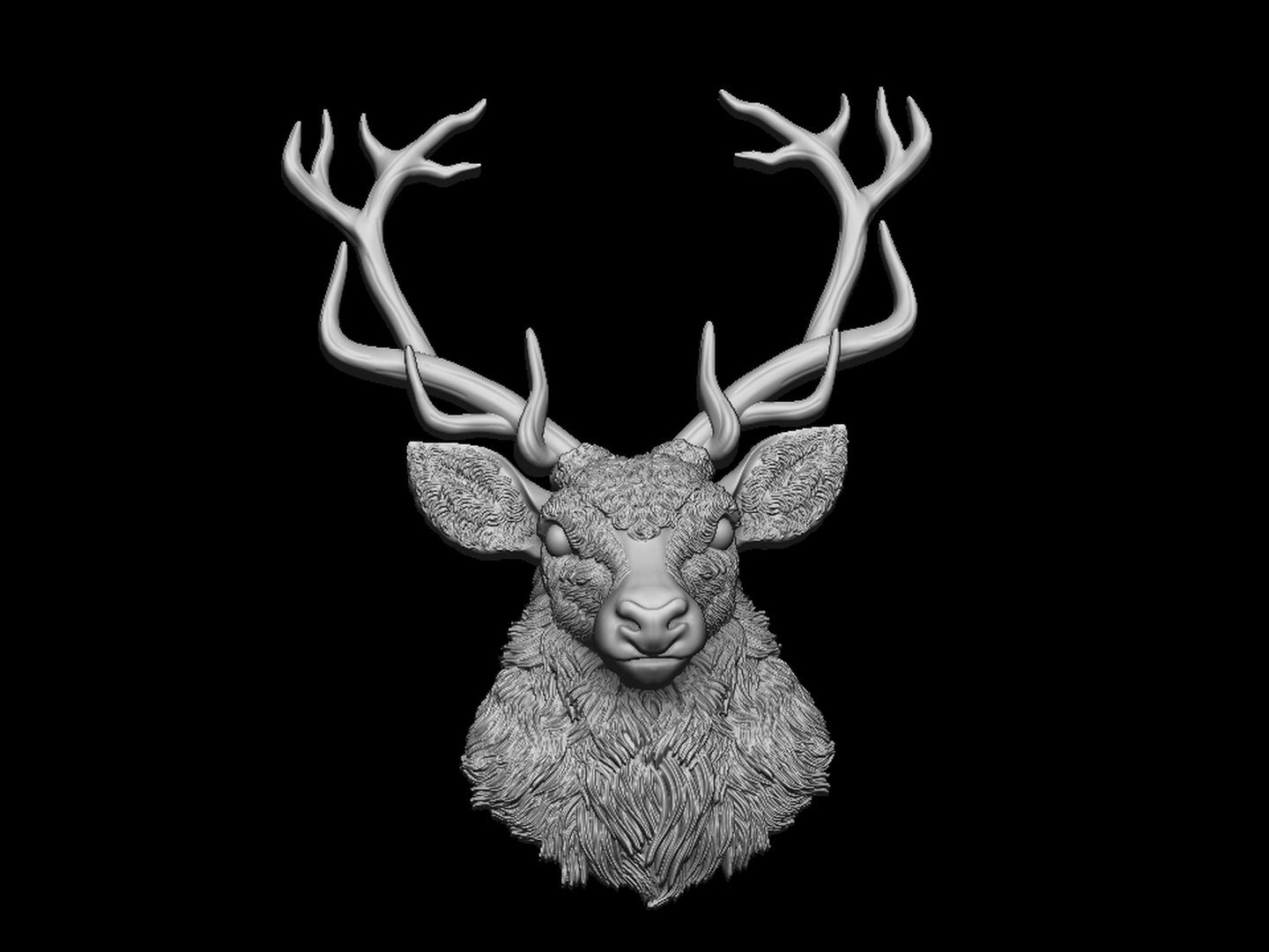 3D Deer Head Bas Relief 3D Print Model Model - TurboSquid 1876331