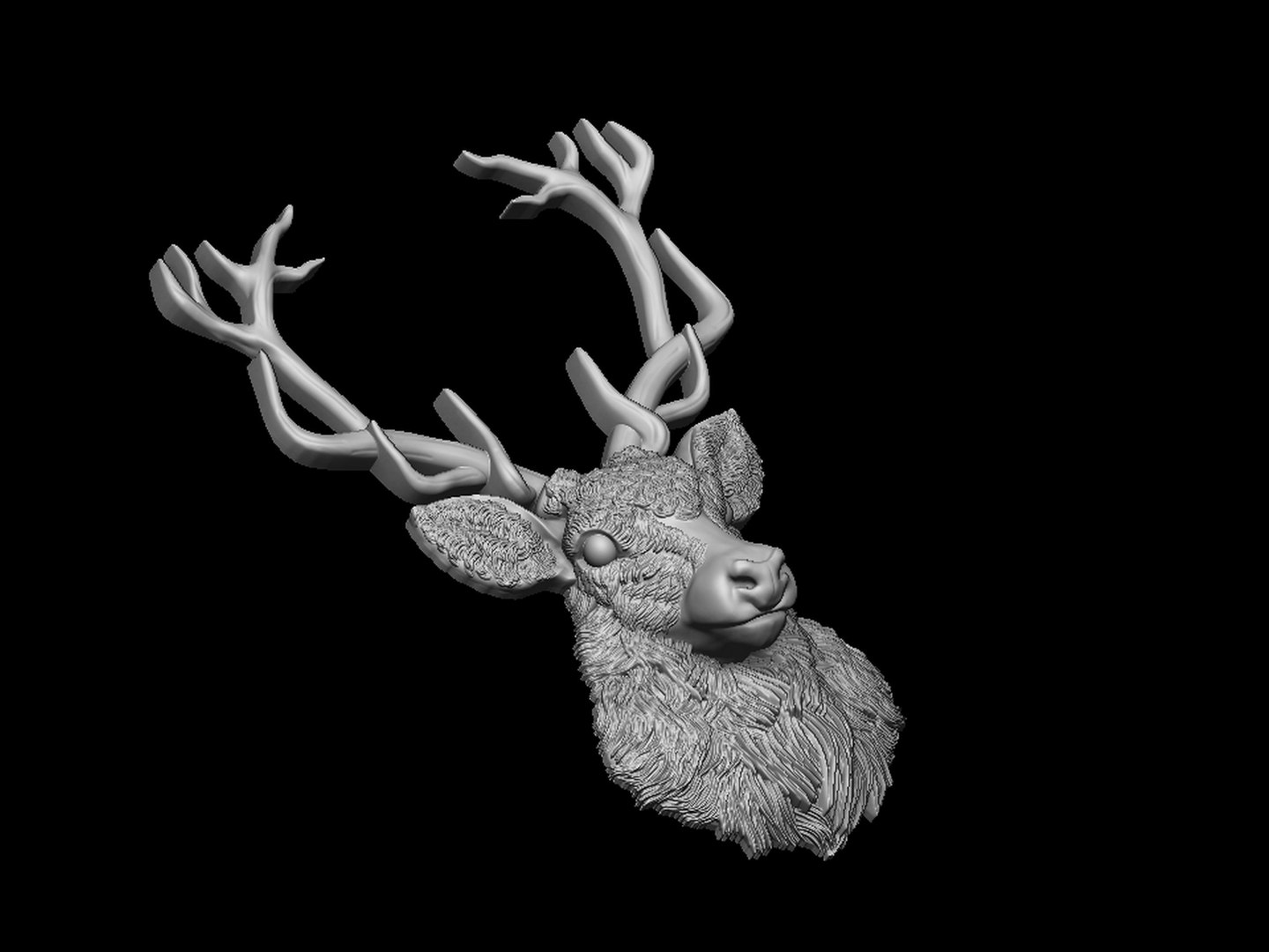3D Deer Head Bas Relief 3D Print Model Model - TurboSquid 1876331