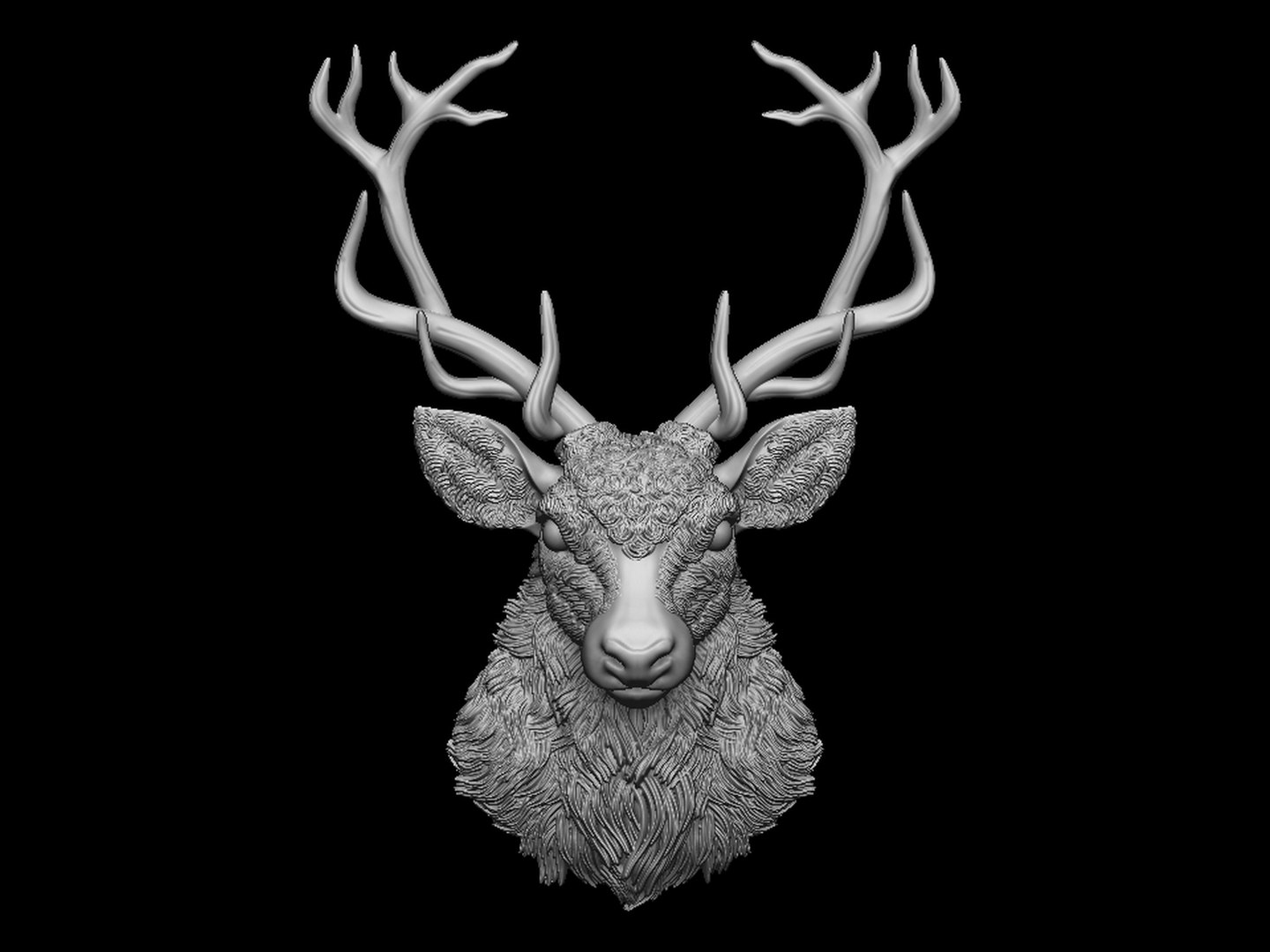 3D Deer Head Bas Relief 3D Print Model Model - TurboSquid 1876331