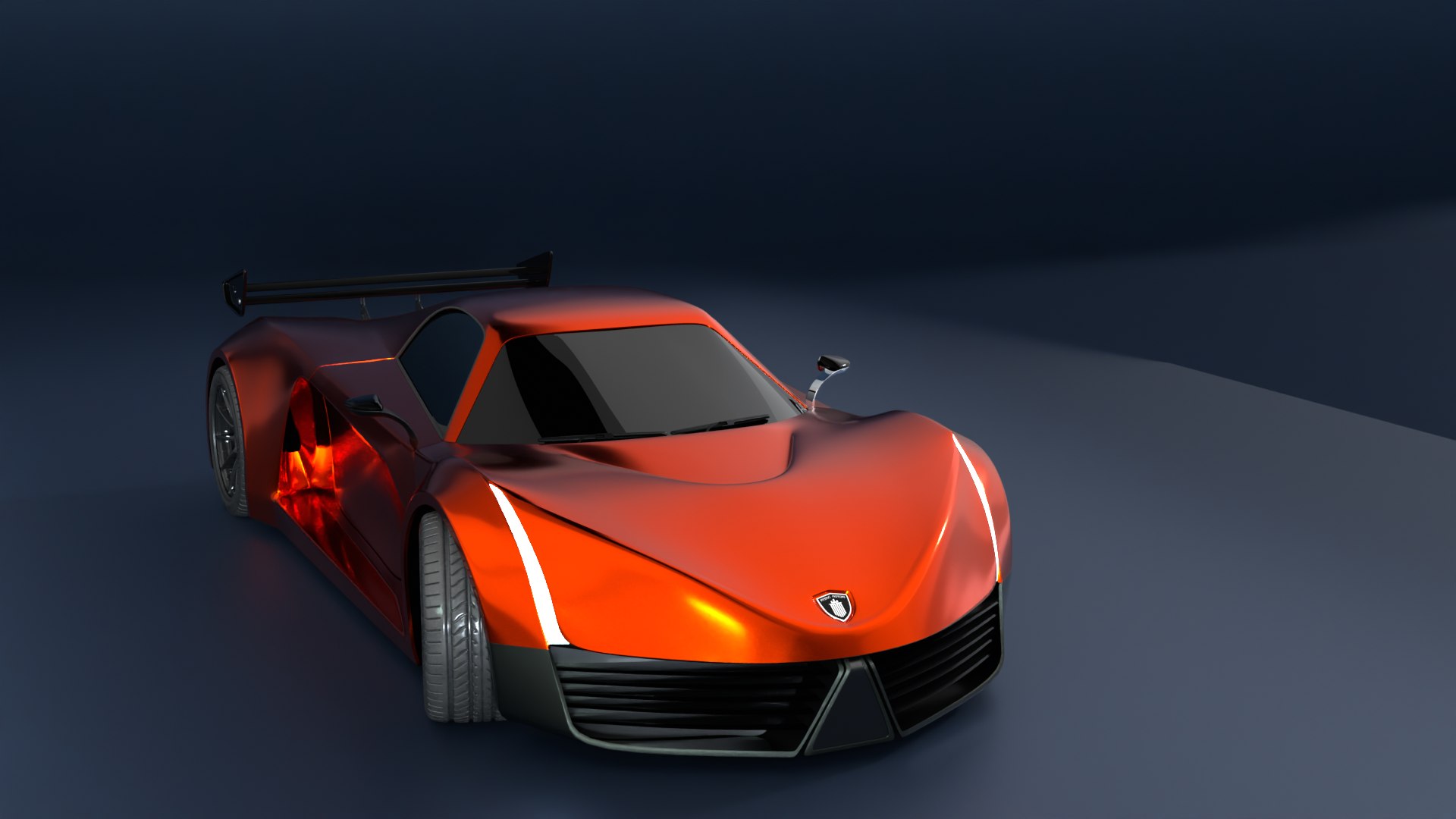 High Performance Sports Car 3D Model Blender Shaded 3D Model ...