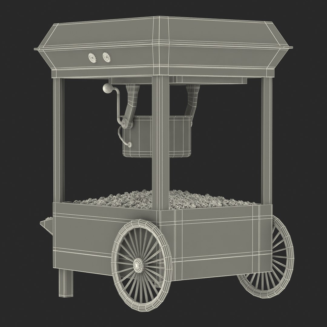 3d popcorn machine 3 model