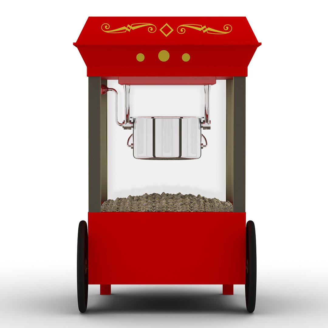 3d popcorn machine 3 model