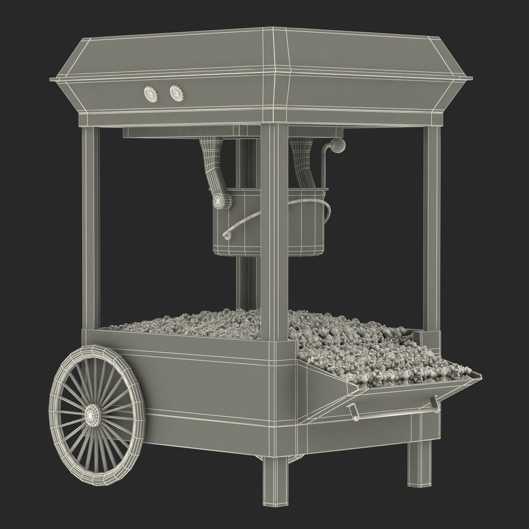 3d popcorn machine 3 model