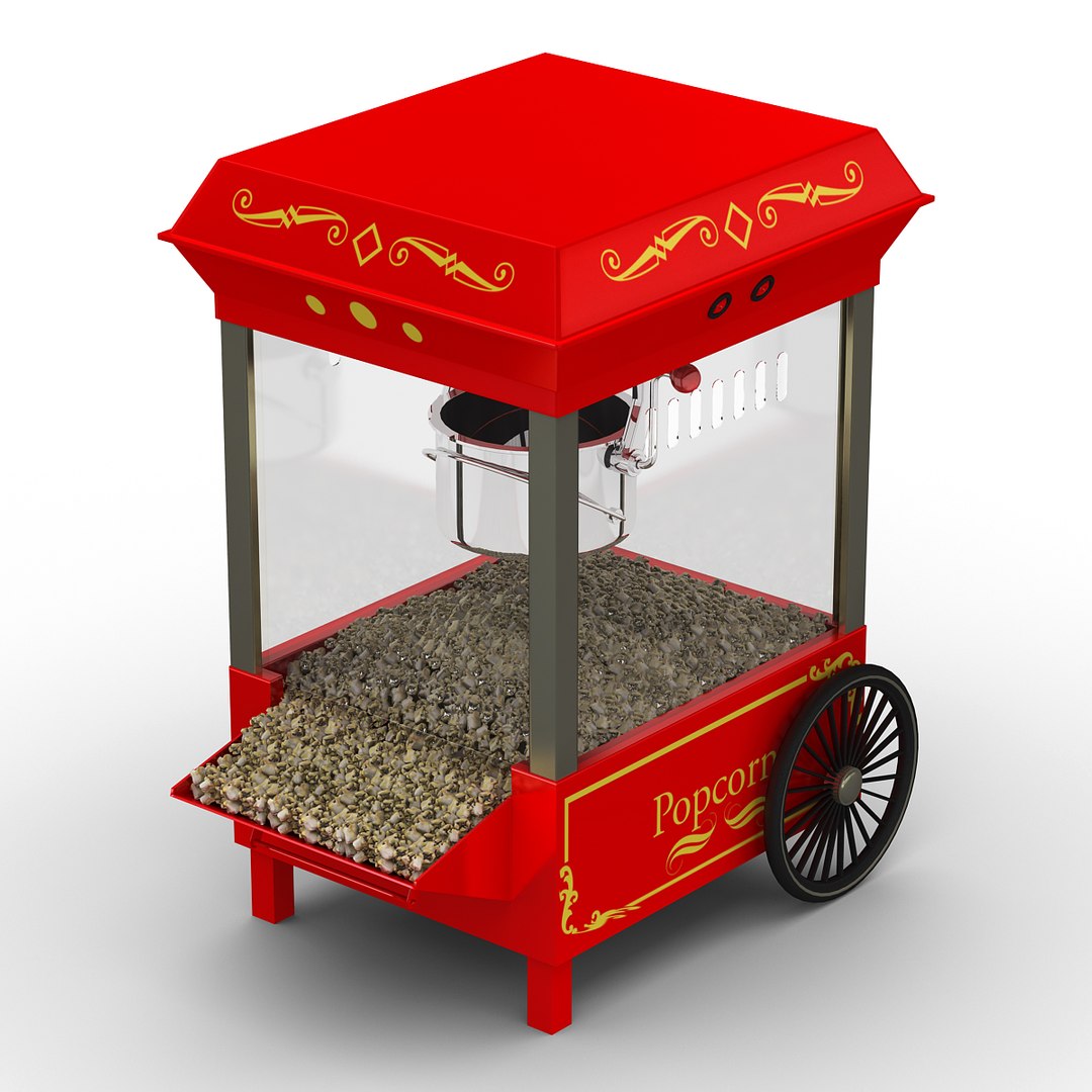 3d popcorn machine 3 model
