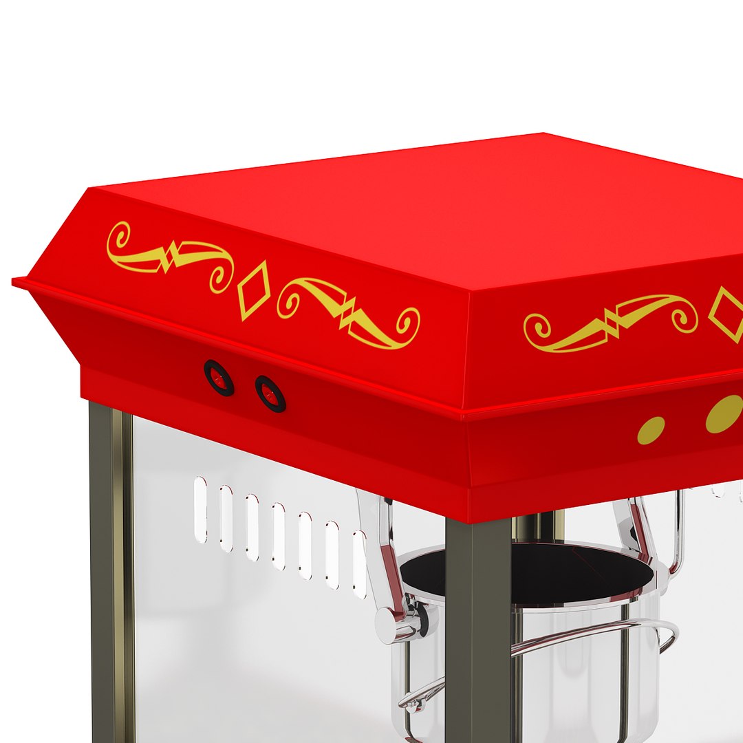3d popcorn machine 3 model
