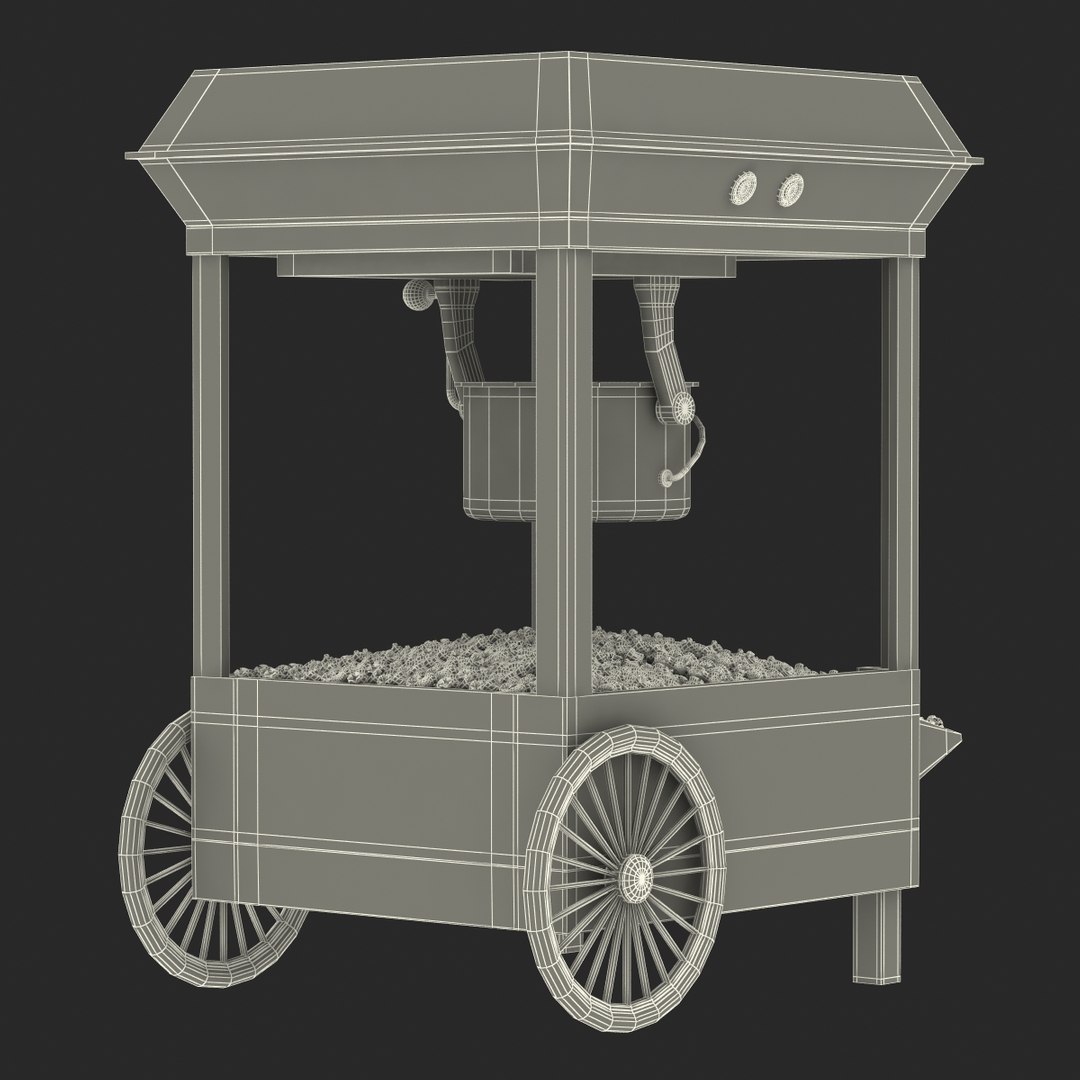 3d popcorn machine 3 model