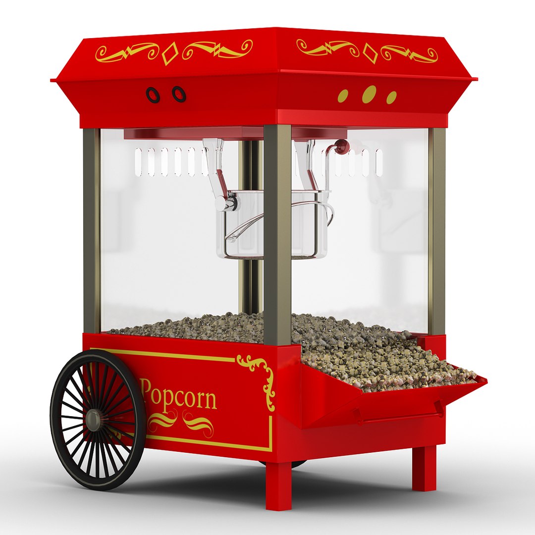 3d popcorn machine 3 model